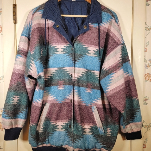 Jackets & Coats | Vintage Aztec Southwestern Reversible Jacket | Poshmark